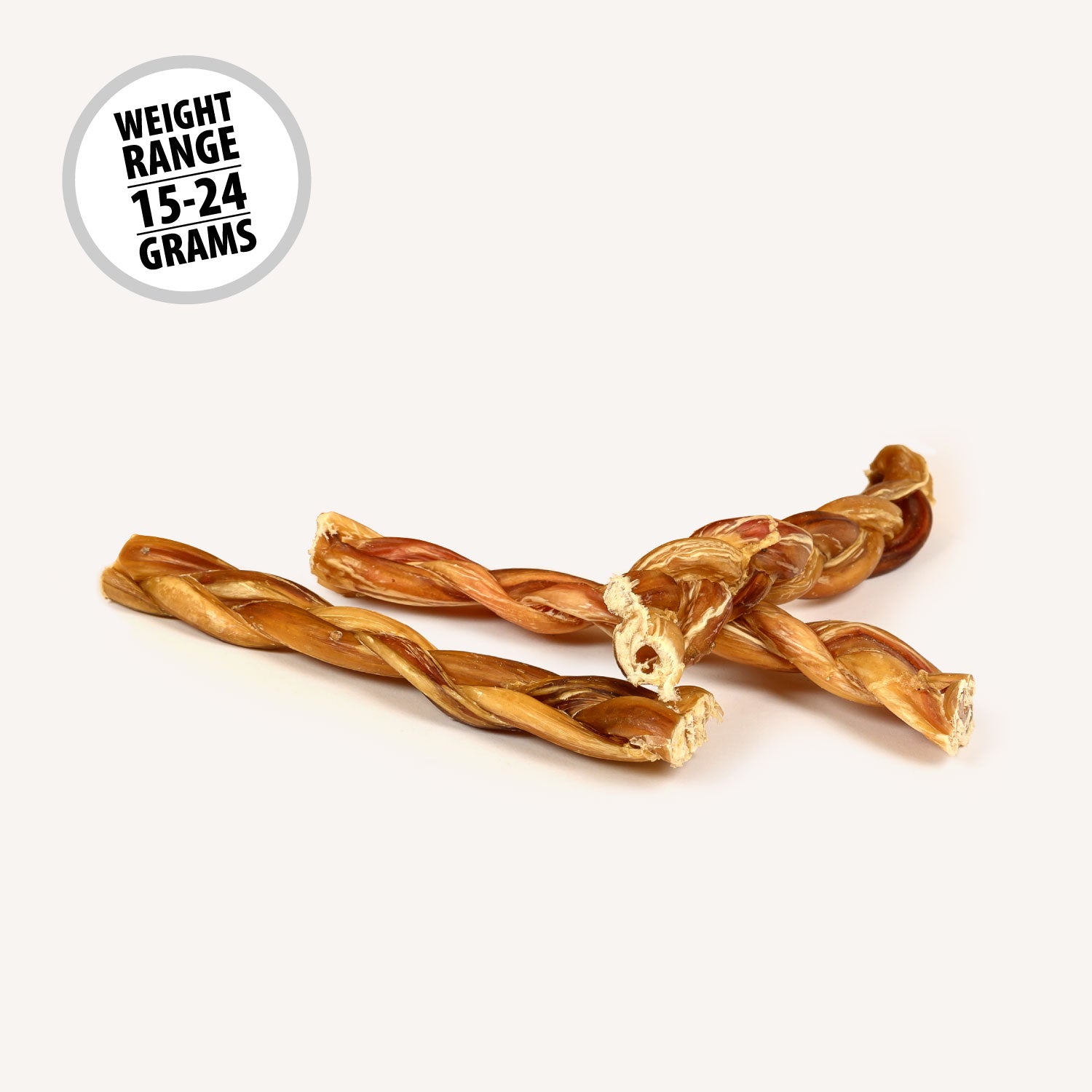 6" Thin Braided Bully Sticks For Small Dogs and Puppies