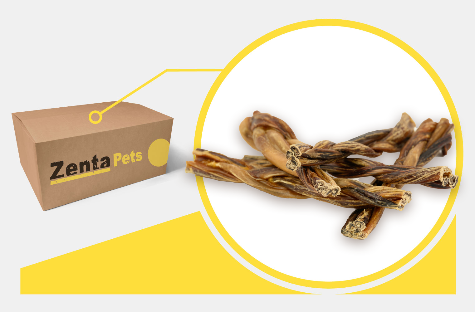 5-6" Braided Pig Pizzle - Bulk Box