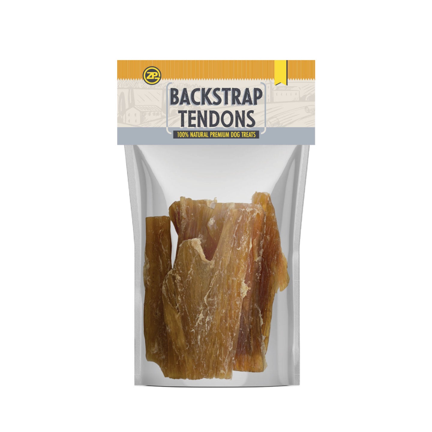 Backstrap Tendons Flats - Beef Tendon Chews For Dogs - 6 Piece Bag